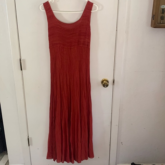 fusun | Dresses | Fusun Red Orange Ribbed Knit Sleeveless Maxi Dress ...